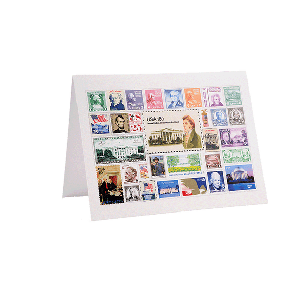 USPS Stamp Collage Set of 6 Notecards – White House Historical Association