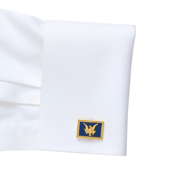 USS Williamsburg Navy/Gold Rectangle Cufflinks – White House Historical ...